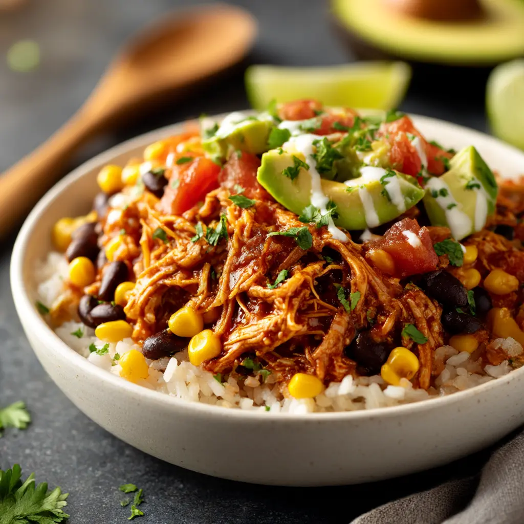 Best SLOW COOKER CHICKEN BURRITO BOWL
